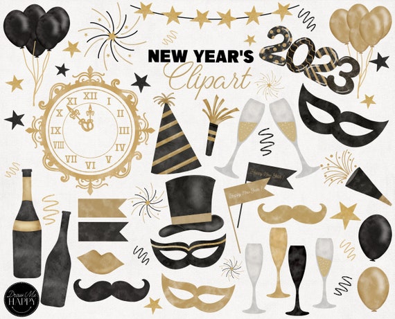 Celebrating New Years Clip Art