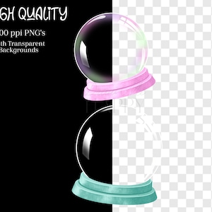 Snow Globe Clipart, Crystal Ball Clipart, Magic Ball, Esoteric Clipart ...