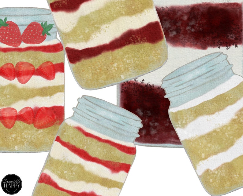 Cake Clipart, Mason Jar Clipart, Mason Jar Cake, Cake in A Mason Jar ...
