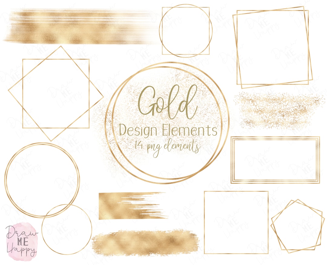 Gold Design Elements, Gold Designs, Design Elements, Metallic Clipart ...