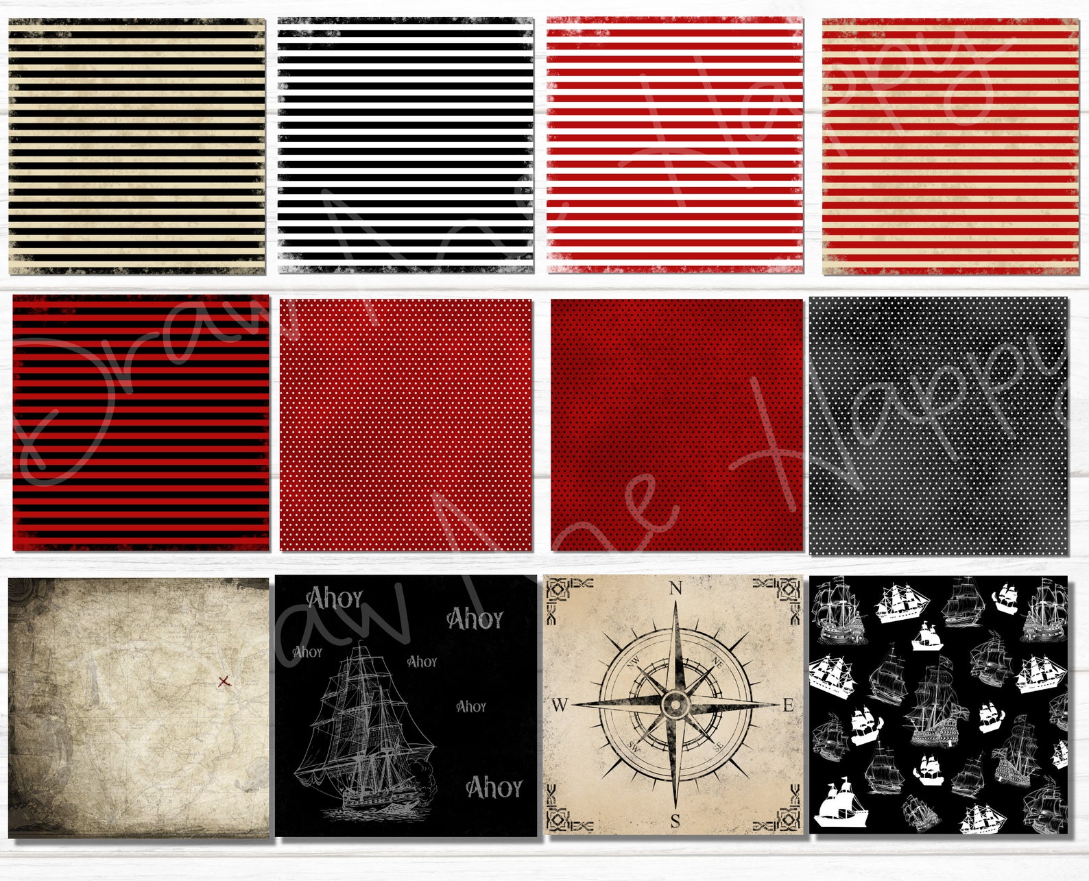 Pirate Digital Paper Pirate Digital Background Pirate - Etsy