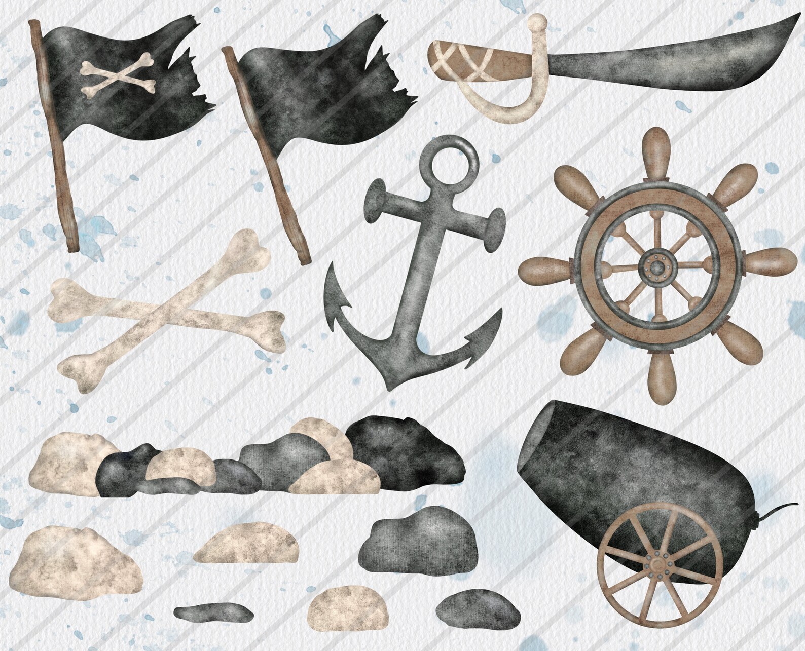 Girl Pirate Clipart, Watercolor Pirates, Pirate Ship Clipart, Pirate ...