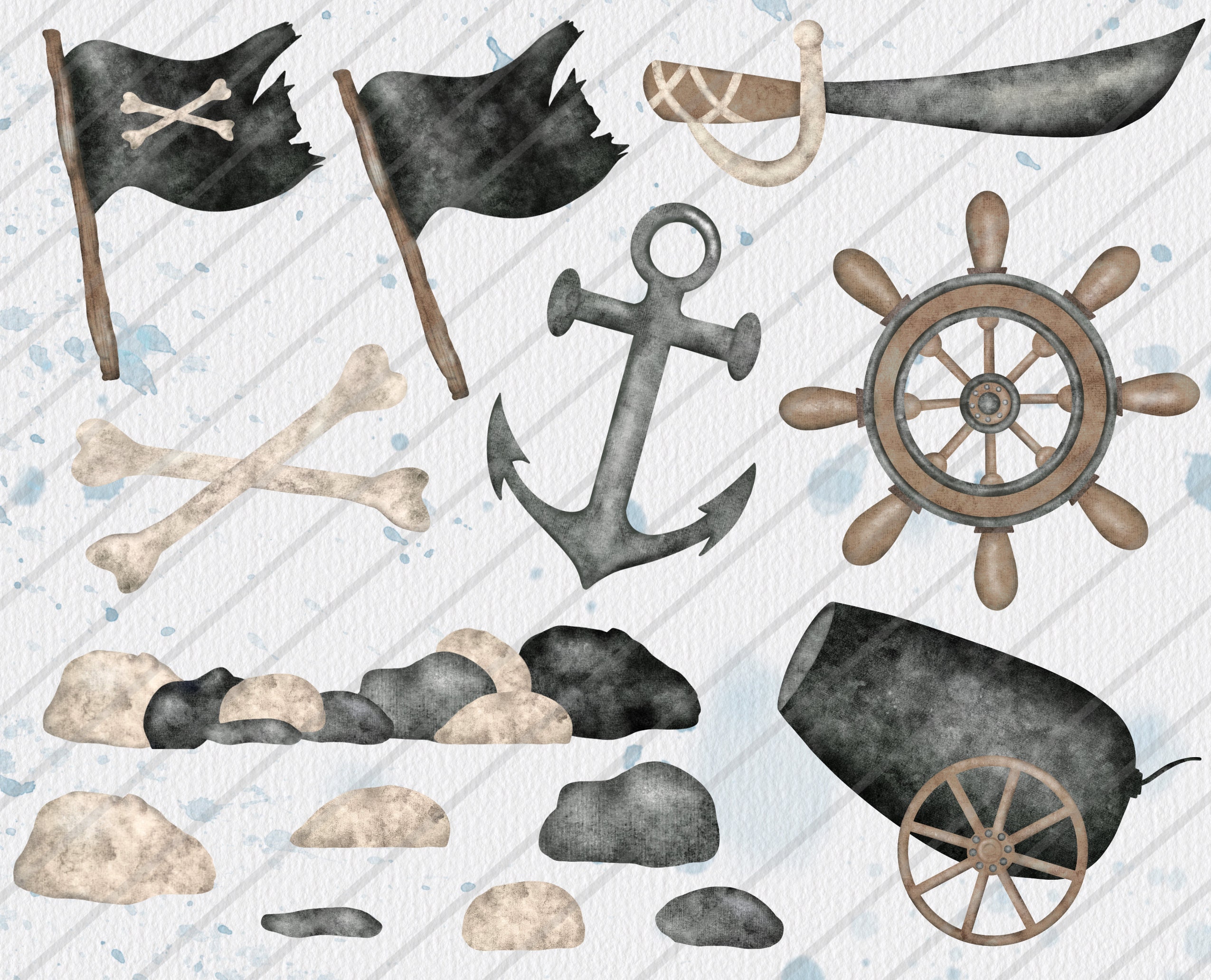 Girl Pirate Clipart, Watercolor Pirates, Pirate Ship Clipart, Pirate ...