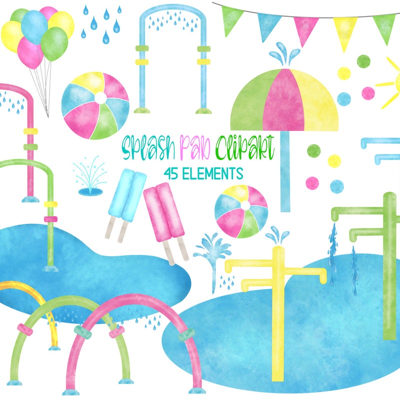 Splash Pad Clip Art - Etsy