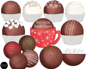 Watercolor Hot Cocoa Coffee Shop Clipart Cozy Cottagecore - Etsy