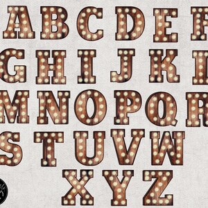 Rustic Wood Marquee Letters, Numbers Clipart (PNG Digital Download) - Etsy