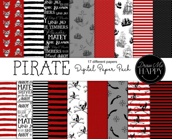 Pirate Digital Paper Pirate Digital Background Pirate | Etsy