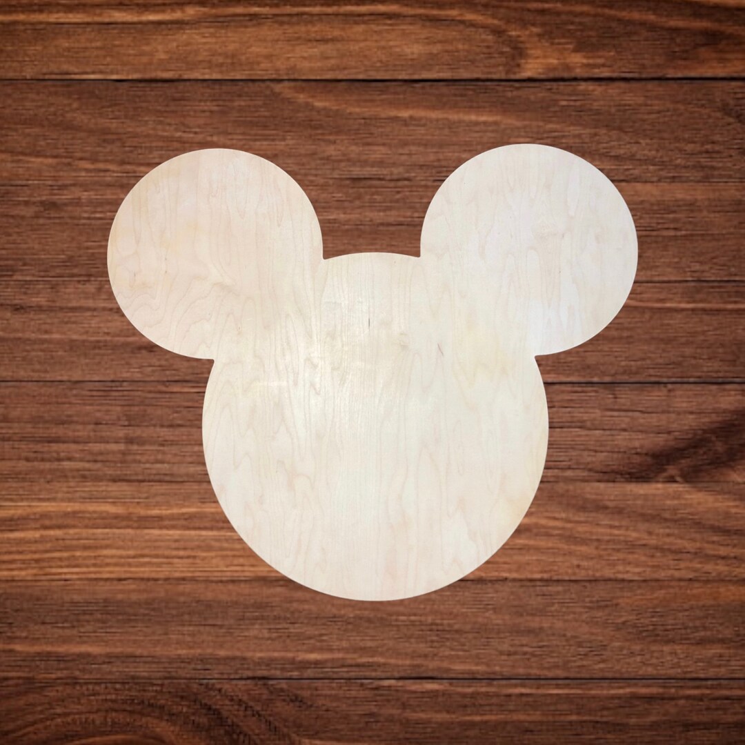 Wood Mickey Head Shape, Door Hanger, Wreath, Wall Decor, Sign, Cut Out ...