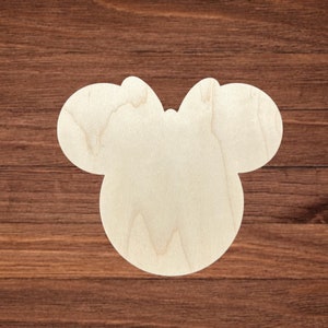 Minnie Head Wood Shape, Minnie Mouse Head Wooden Laser Cut Out Shape ...