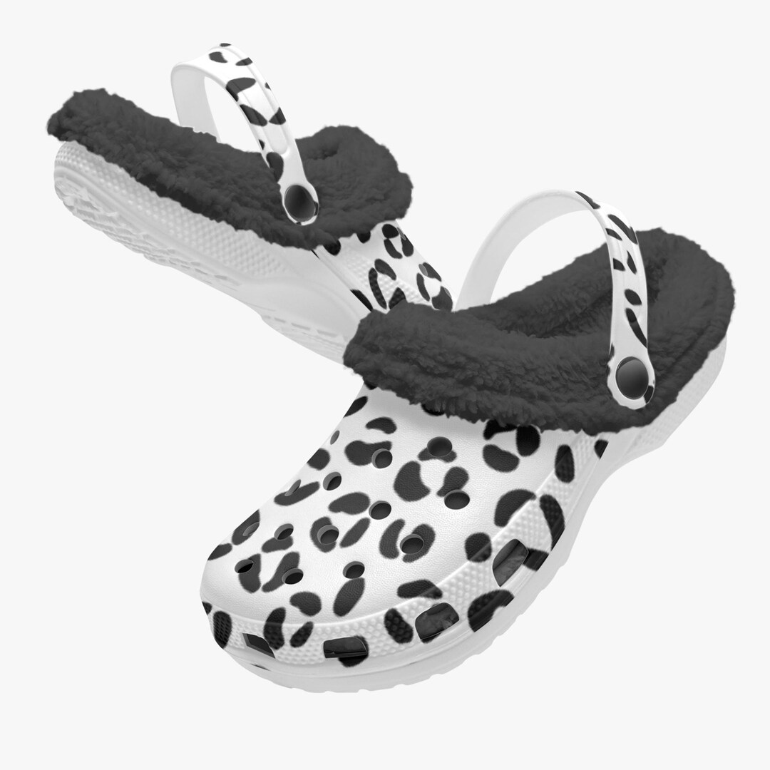 Fuzzy Lined Snow Leopard Print Clogs, Warm Winter Leopard Shoes - Etsy