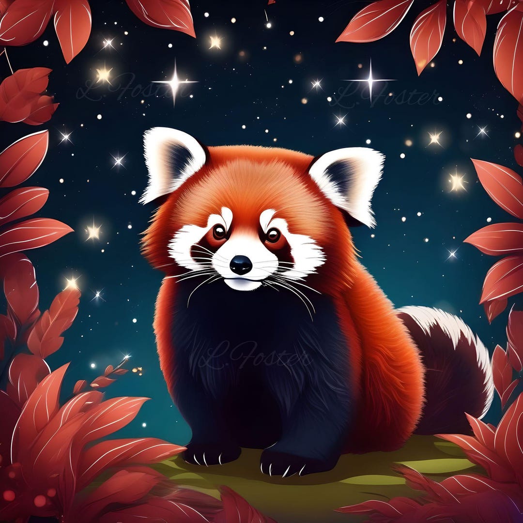 Bush Baby Red Panda Digital Instant Download JPG File for Backgrounds ...