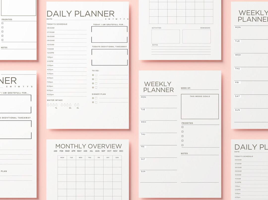 Daily, Weekly, Monthly Planner Printables - Etsy
