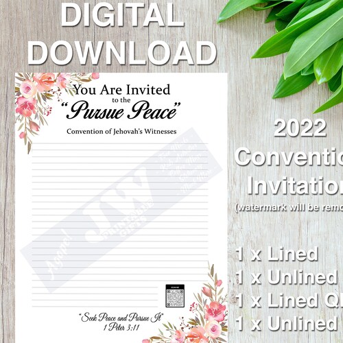Pursue Peace JW Convention 2022 Letter Writing Templates for - Etsy