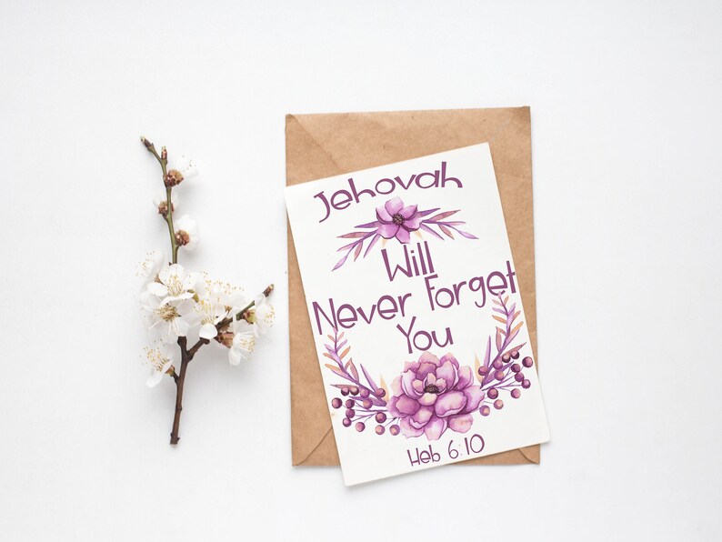 JW Printable Card Jehovah Will Never Forget JW Quote JW - Etsy