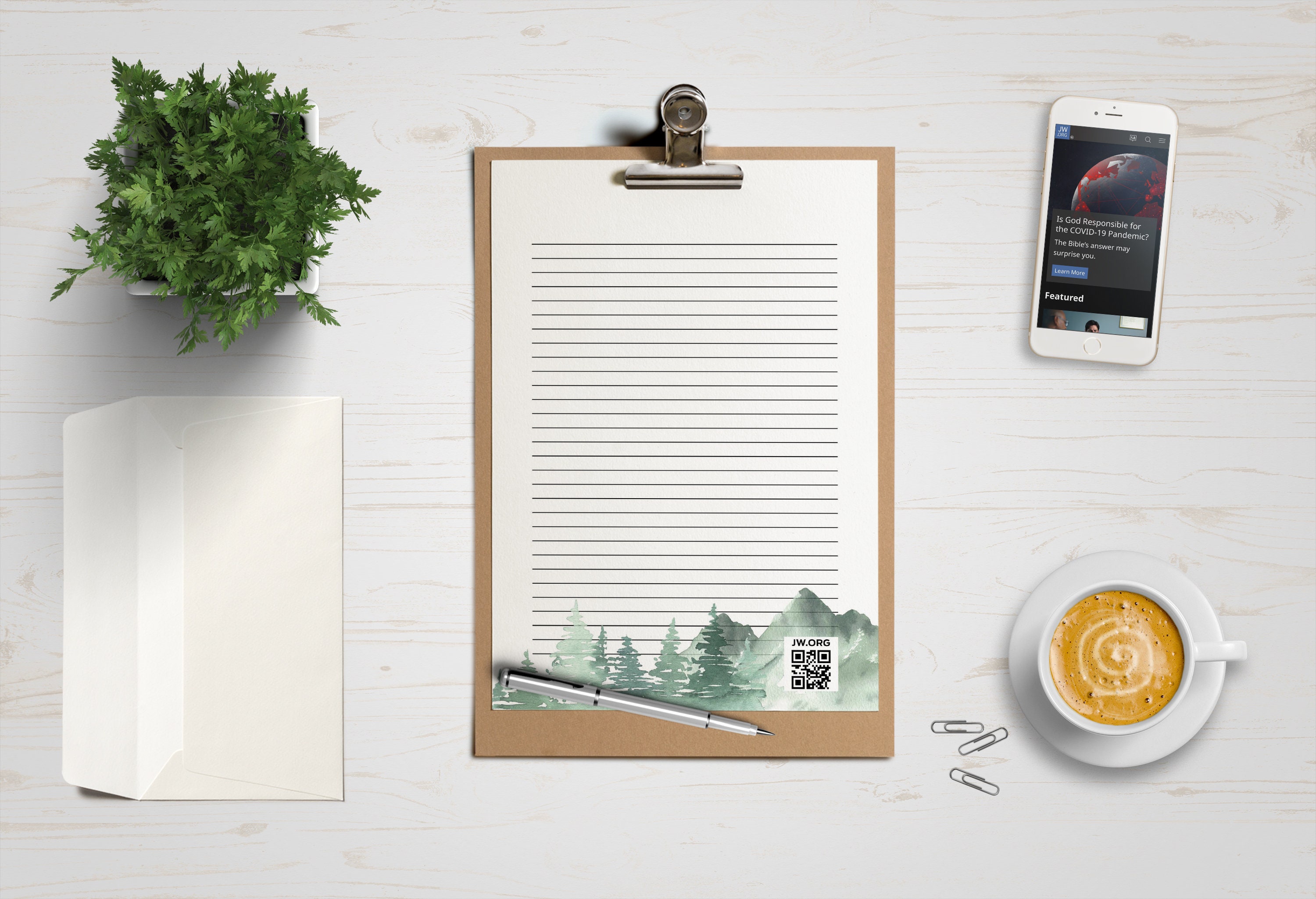 Buy JW Letter Writing Paper With QR Code Forest Lined and Online in ...