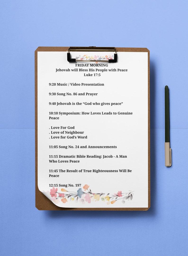 JW Pursue Peace 2022 Convention JW Printable Downloadable - Etsy