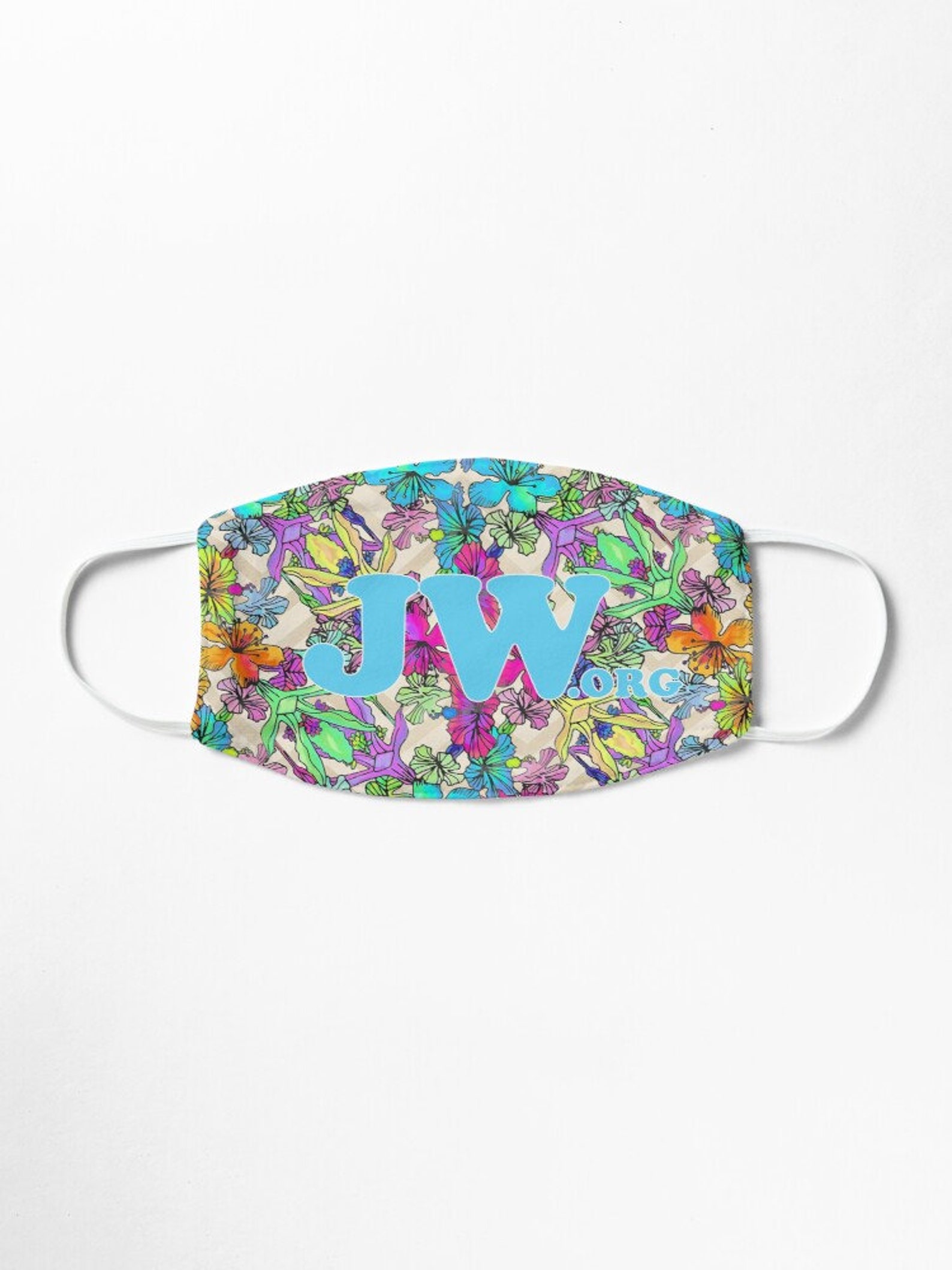 JW Face Mask JW ORG Colorful Flowers Fabric Face Mask for - Etsy