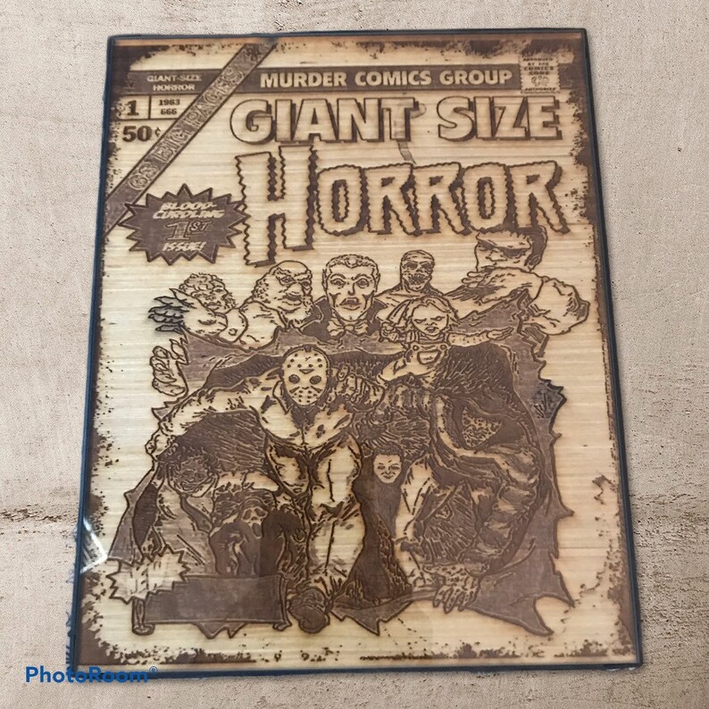 Horror icons comic book Laser Engraved Wood 8x10 | Etsy Horror icons comic book Laser Engraved Wood 8x10 | Etsy