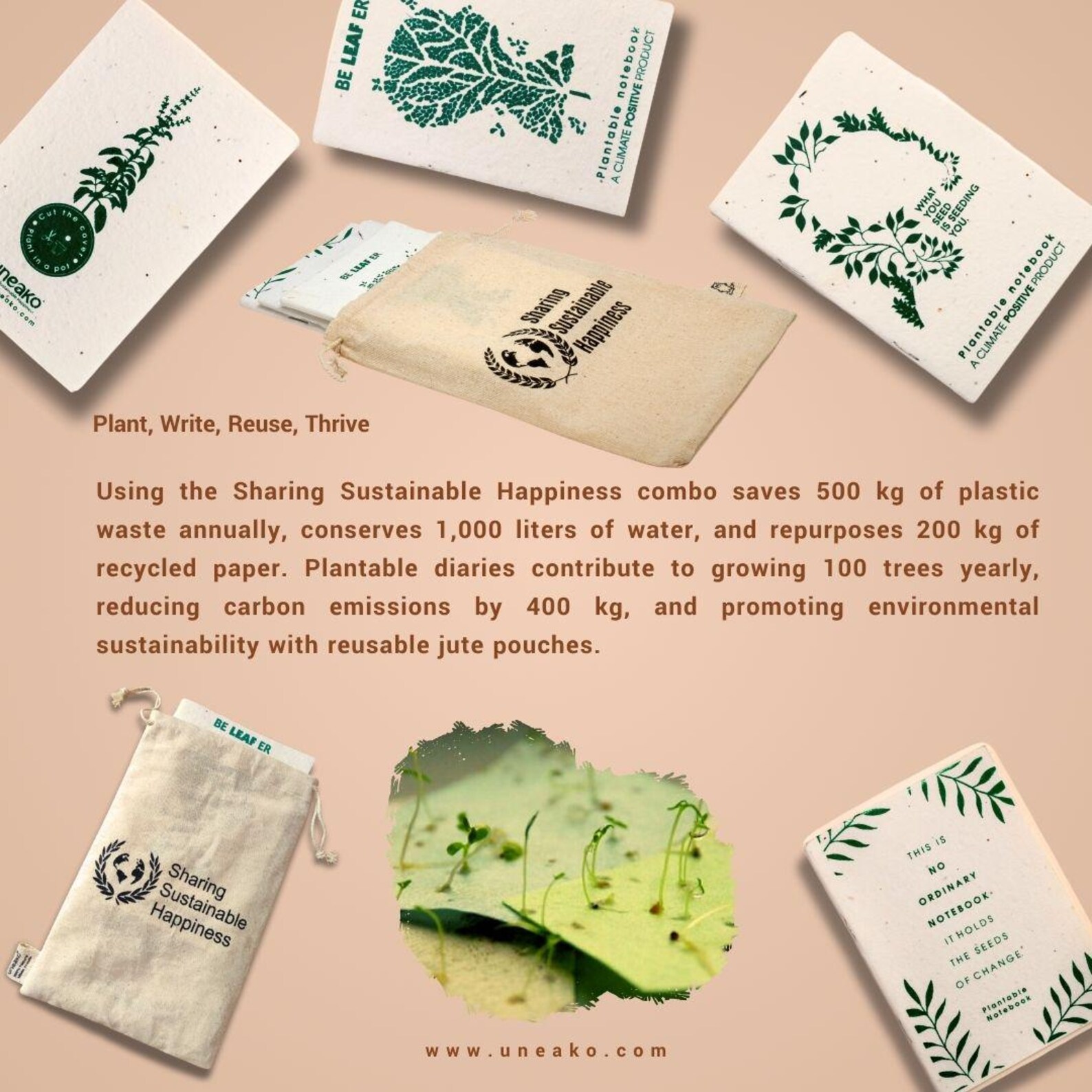 Sharing Sustainable Happiness Note Pads | Plantable Notepads Eco ...