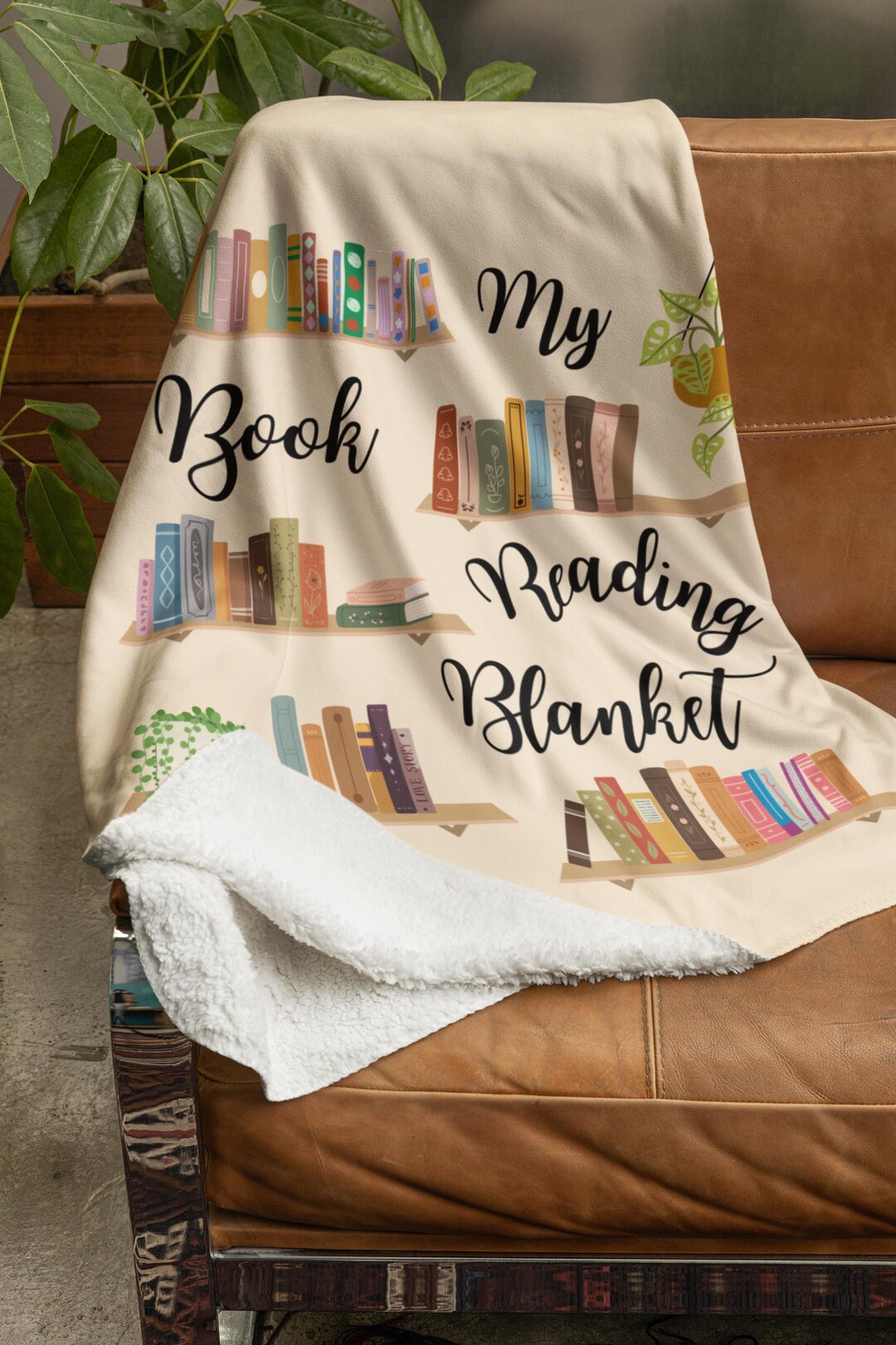 Cozy Book Reading Fleece Sherpa Blanket Warm and Soft Throw, Gift for ...