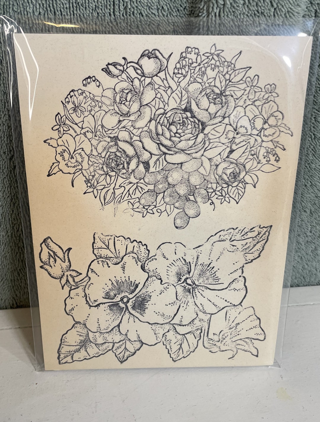 Spring Flowers Bouquet and Pansies Floral Cling Stamps Card Making ...