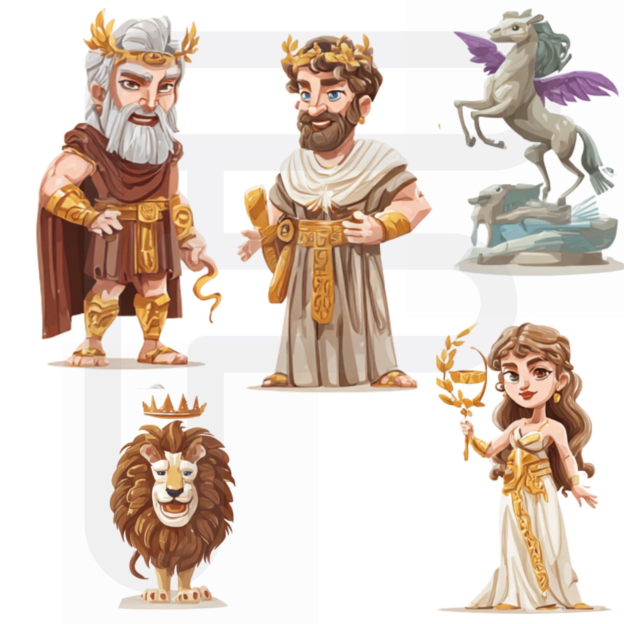 Mythical Creatures and Gods Clip Art Collection - 23 Pngs, Greek ...