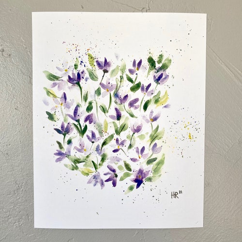 Watercolor Flowers Print Flower Art African Violets Print - Etsy