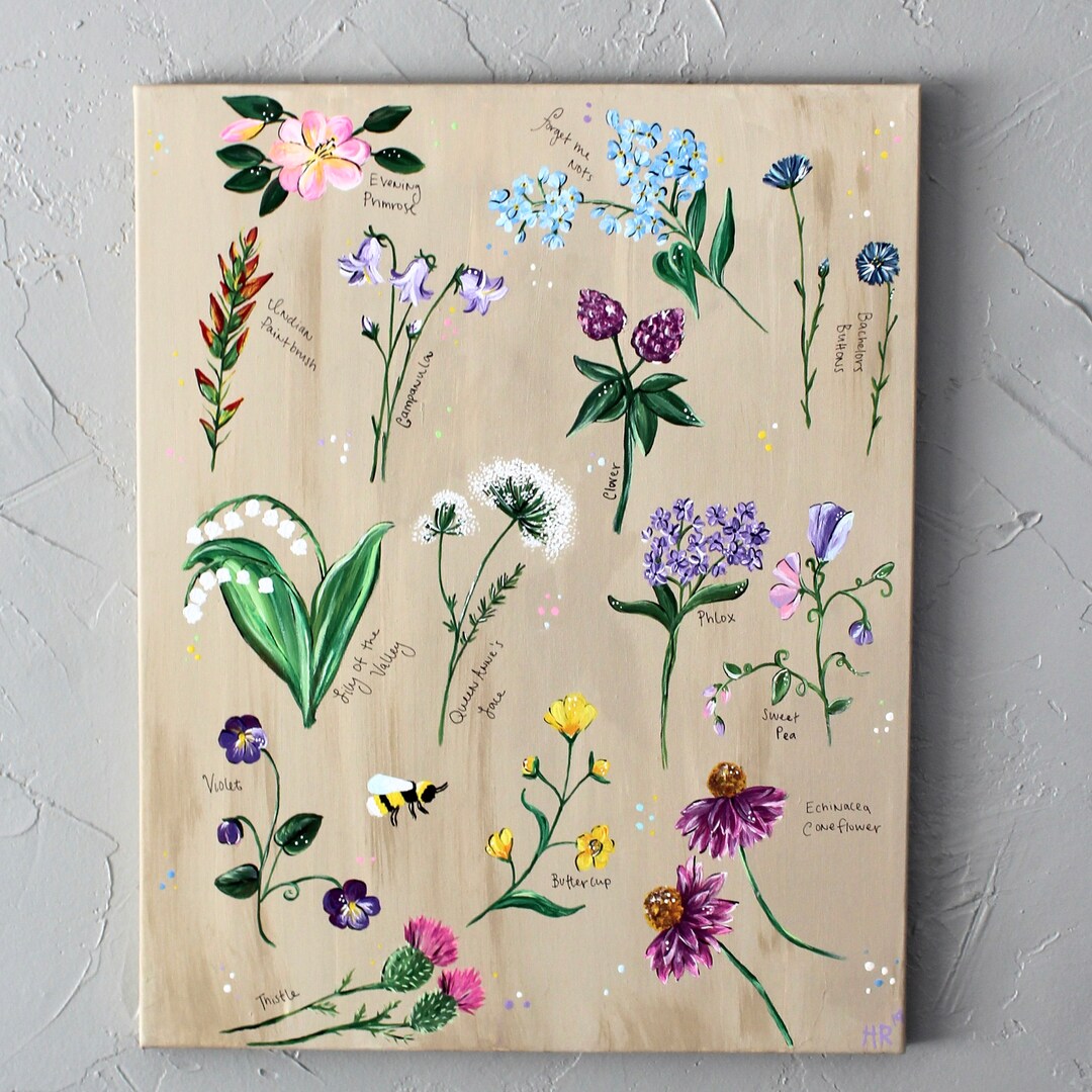 Wildflower Field Guide Art Print - Etsy