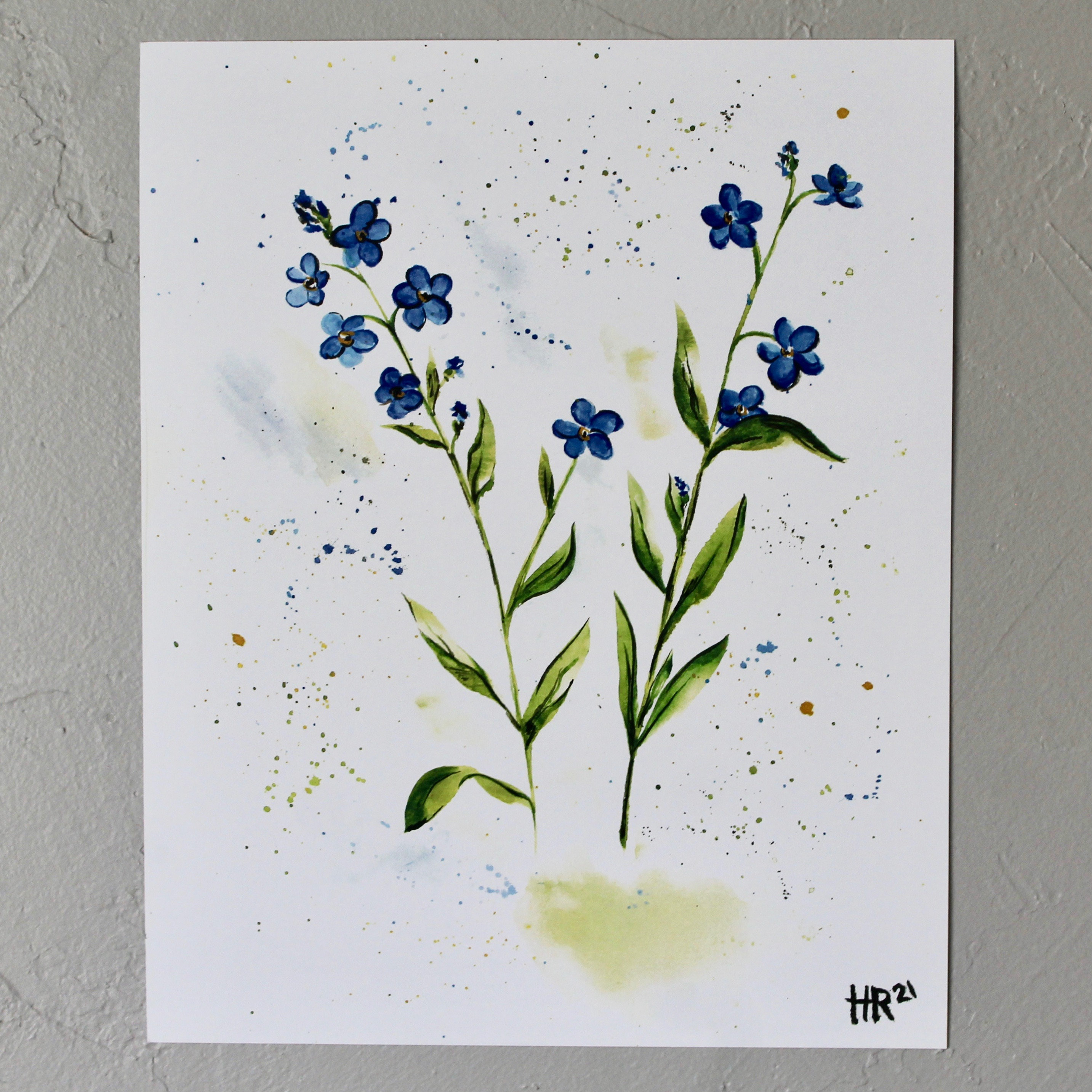 Forget Me Nots Watercolor Print - Etsy
