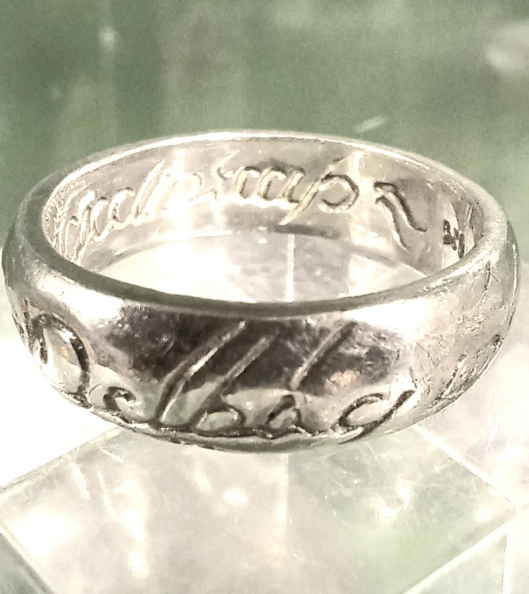 Vintage Silver 925 Lord of the Rings Elf Elven Script Writing Band Size ...