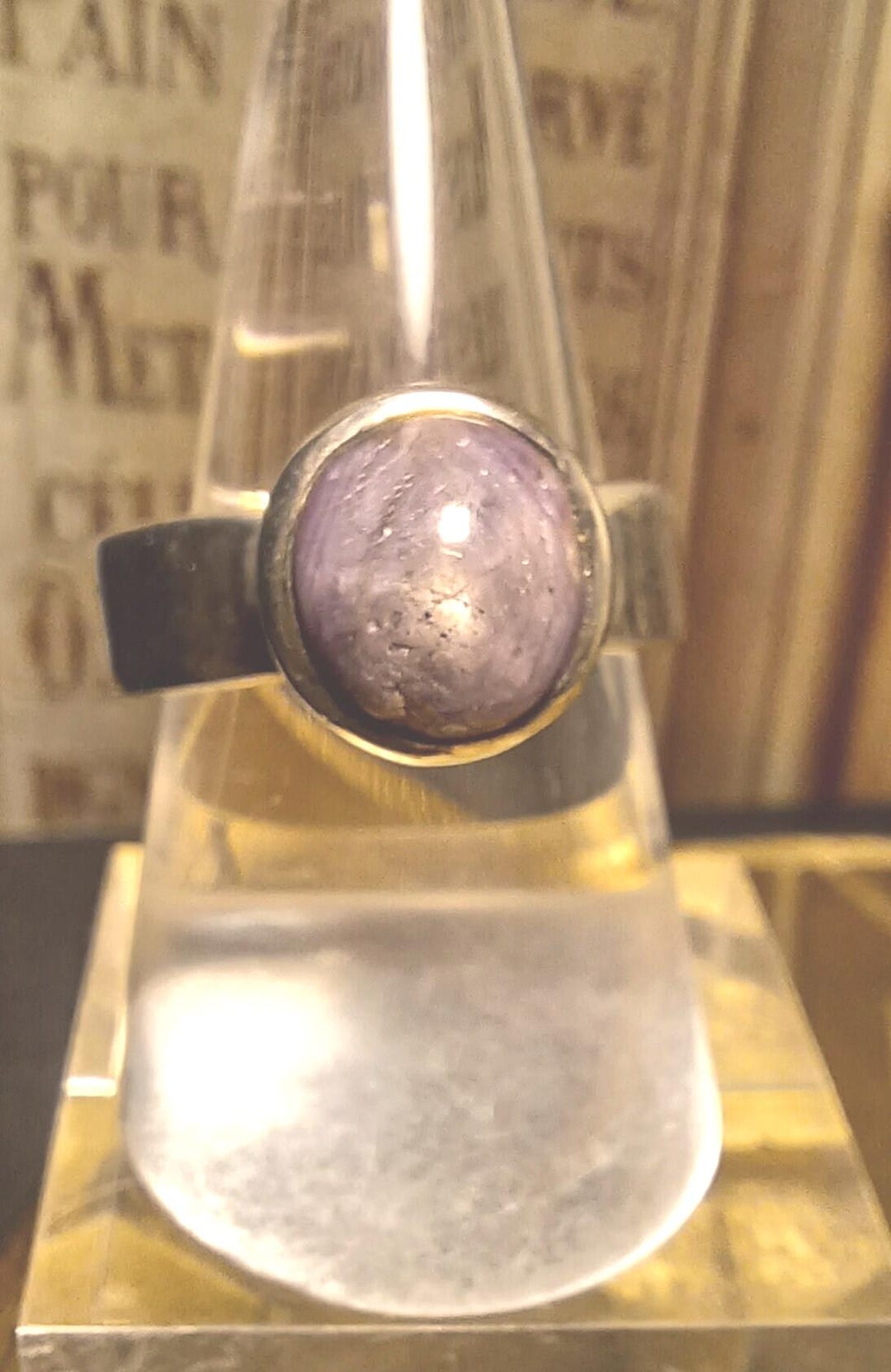 Vintage 1998 Hallmarked Solid Silver Beautiful Purple Star Ruby Ring ...