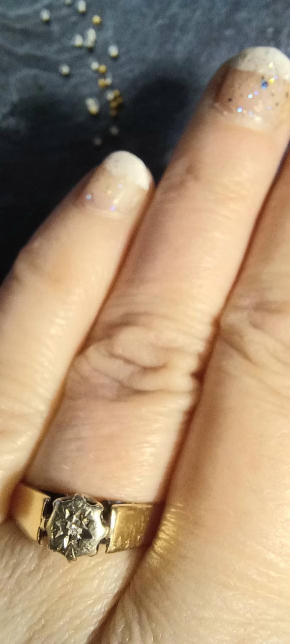 Vintage Diamond 1978 9ct Yellow Gold Illusion Set Dia… - Gem