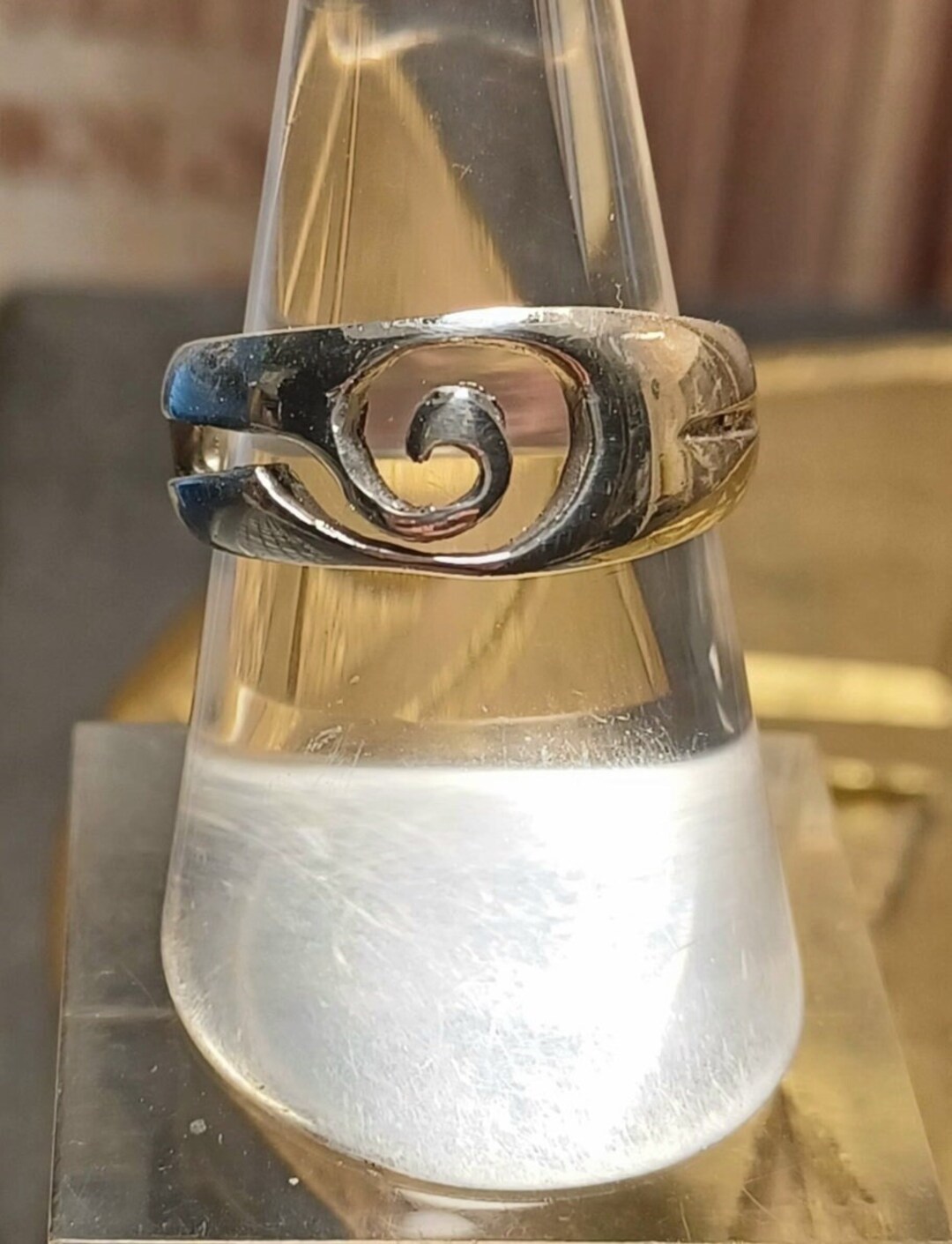 Vintage Silver 925 Swirl - Spiral Cut Out Ring. UK Ring Size N - Etsy