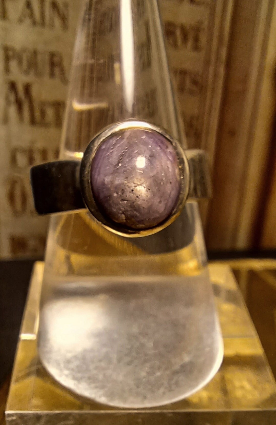 Vintage 1998 Hallmarked Solid Silver Beautiful Purple Star Ruby Ring ...