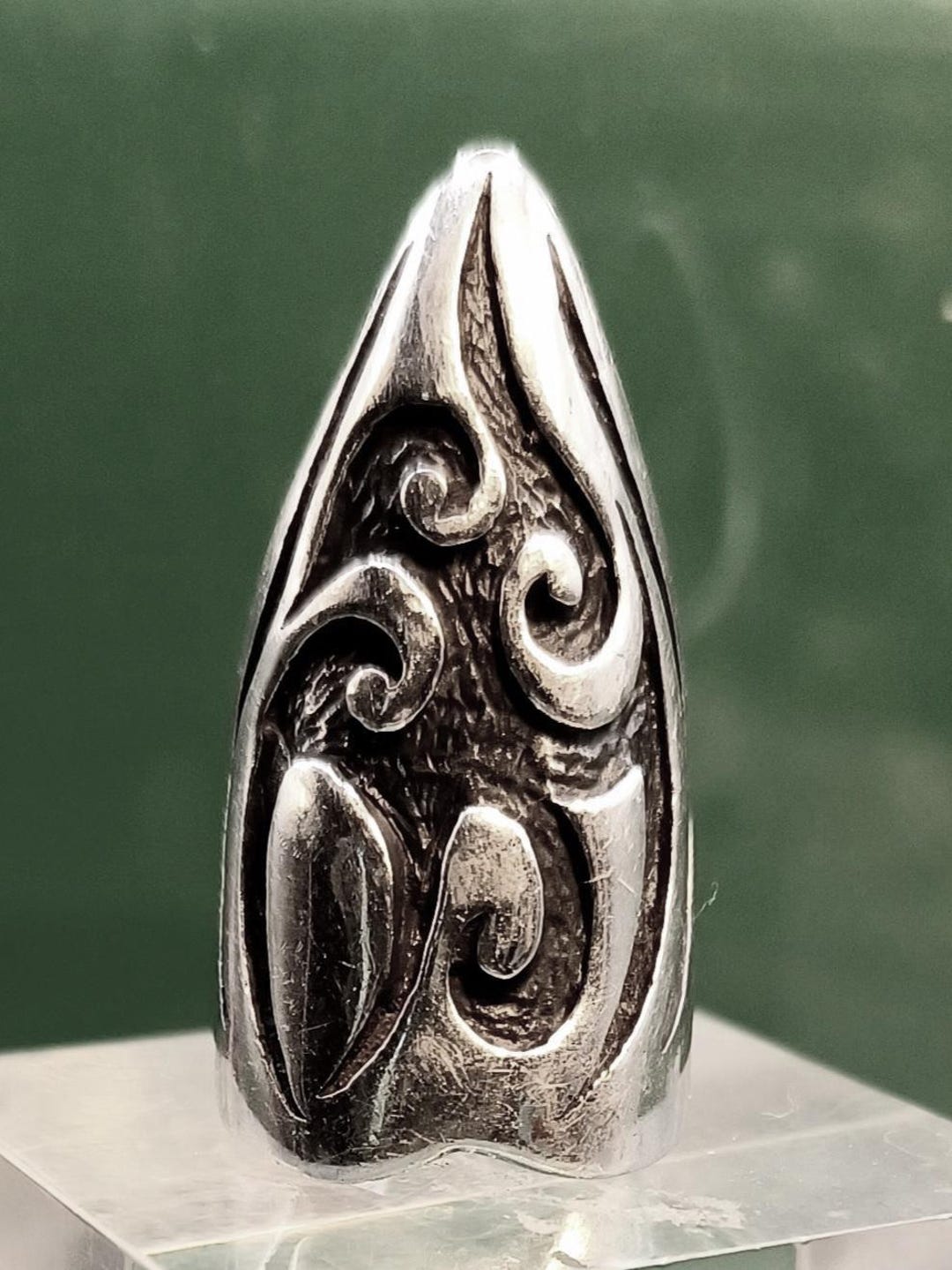 Vintage Hallmarked Silver Finger Tip Ring Claw Gothic Style Nail Silver ...