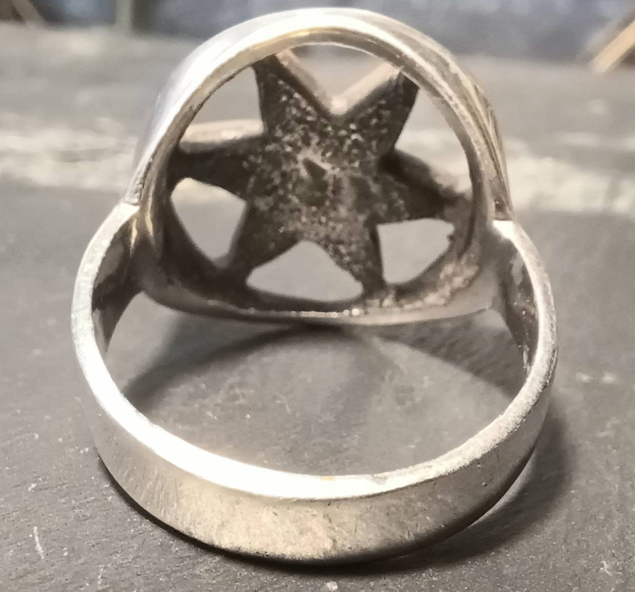 Vintage Star in Wheel Silver 925 Ring. Rare Design. UK Ring Size O 1/2 ...