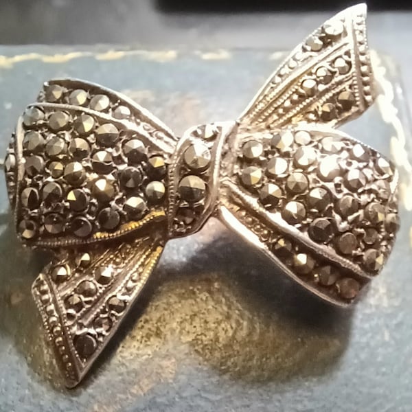 Marcasite Bow Brooch - Etsy