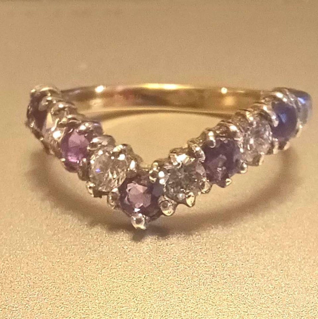 Vintage Hallmarked Gol Sil - Gold Over Silver 925 Ring Cubic Zirconia ...