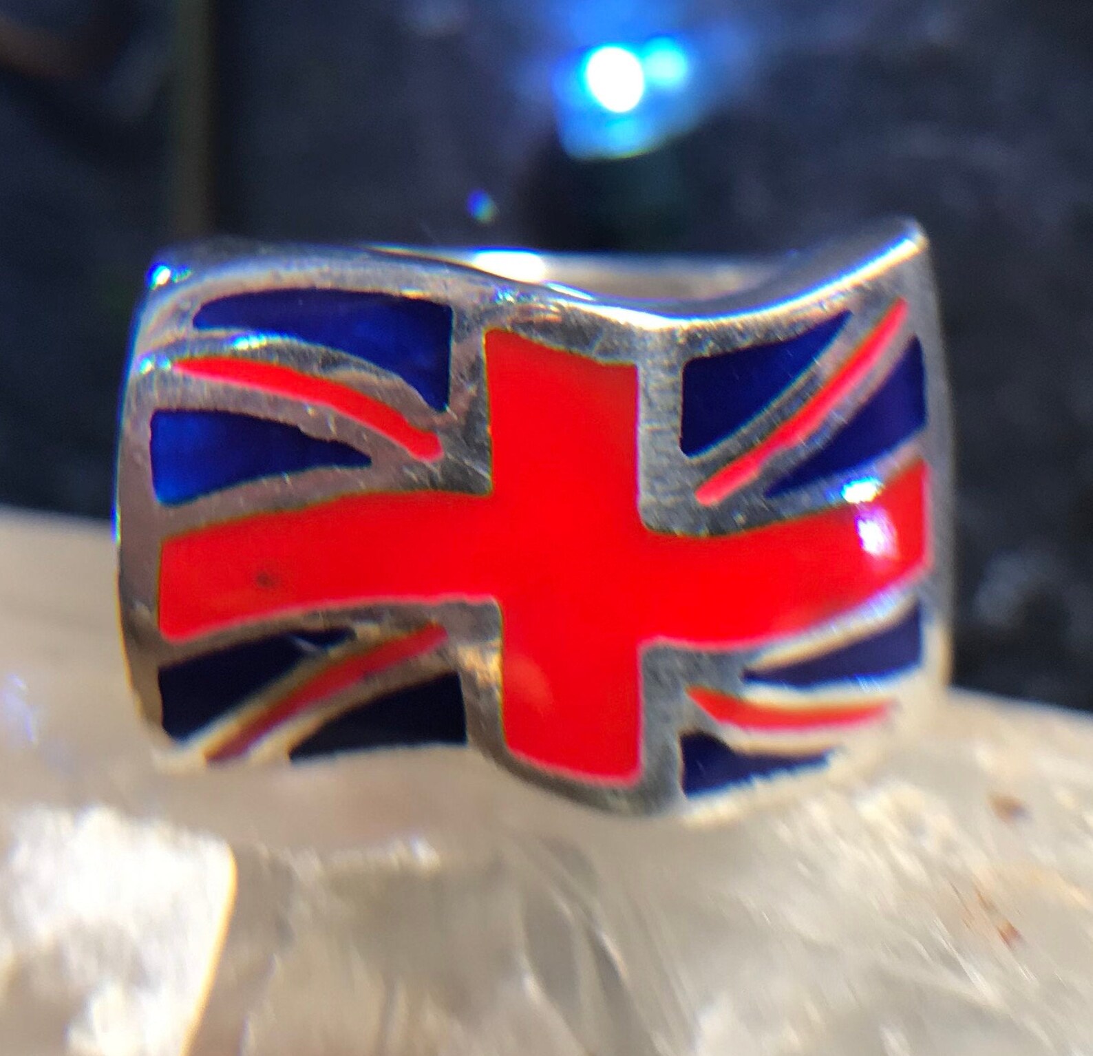 UNION JACK FLAG Ring Vintage Hallmarked Silver and Enamel | Etsy