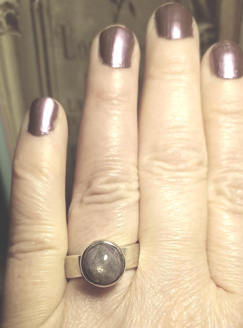 Vintage 1998 Hallmarked Solid Silver Beautiful Purple Star Ruby Ring ...