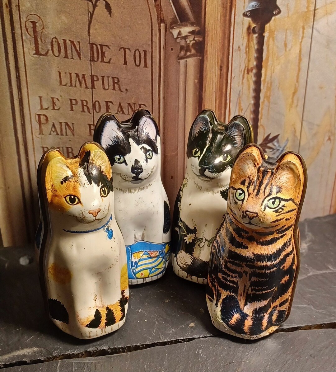 Vintage 1986 Little Cat Tins Figures - Cat Collectables - Etsy