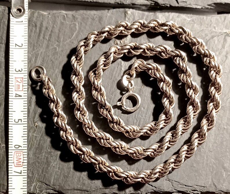 Vintage 1977 Fully Hallmarked Double Twist Rope Chain - Necklace 16 1/2 ...