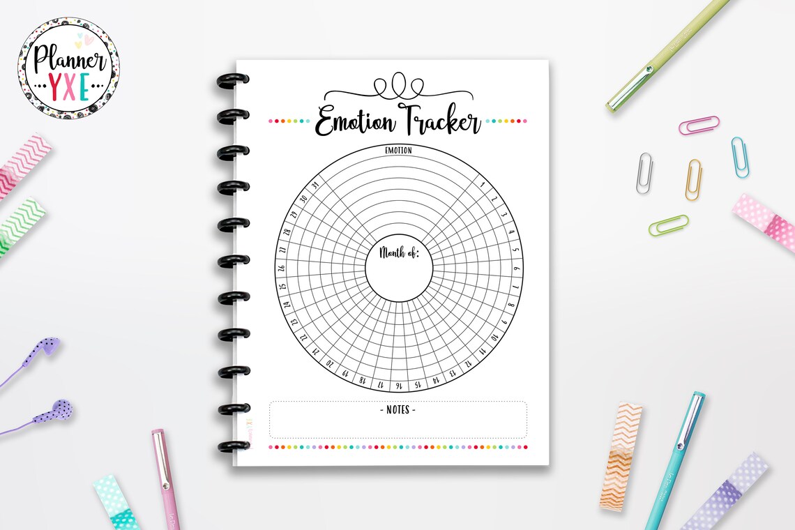Emotion Tracker Printable Feelings Tracker Cutlines INSTANT - Etsy