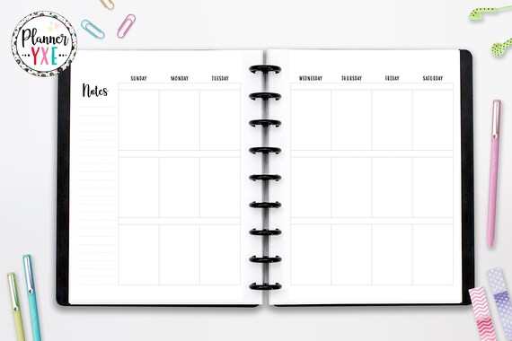 Classic Happy Planner Vertical Weekly Template CUTLINES - Etsy
