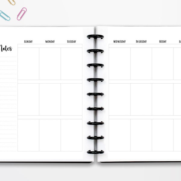 Vertical Planner Template Printable - Etsy