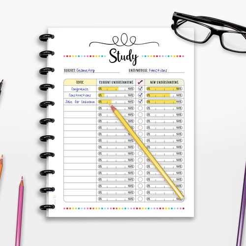 Study Planner Printable Study Log Cutlines INSTANT - Etsy