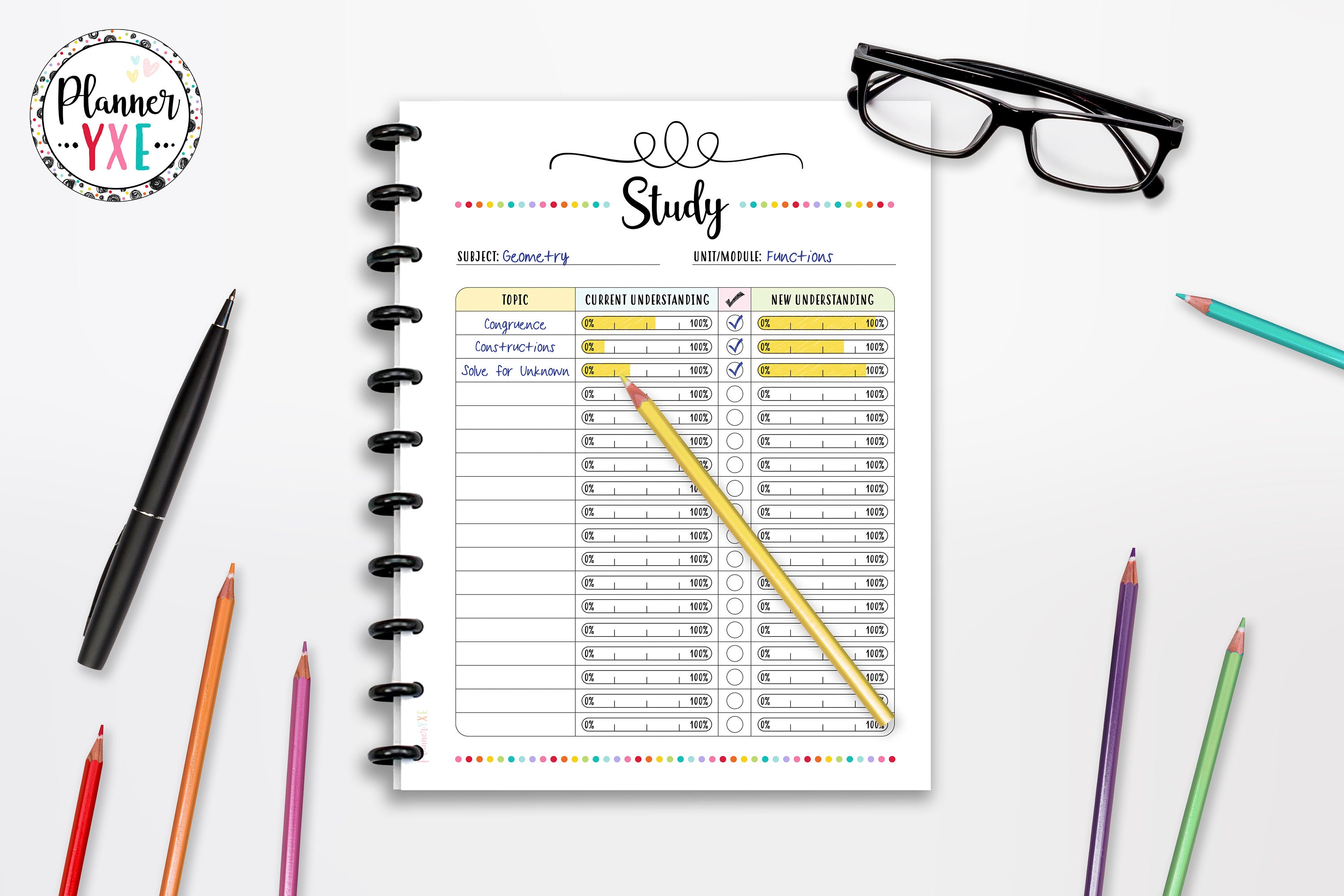 Study Planner Printable Study Log Cutlines INSTANT - Etsy Canada