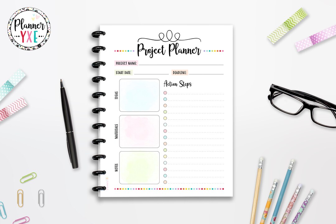 Project Planner Printable, Task Planner, Cutlines, INSTANT DOWNLOAD ...