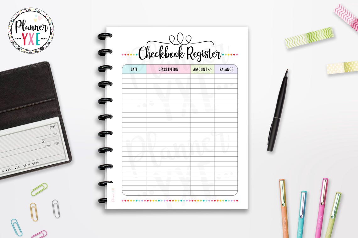 Checkbook Register Planner Printable, Balance, Tracker, INSTANT ...