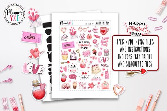 Valentine Sticker Sheet Printable INSTANT DOWNLOAD | Etsy